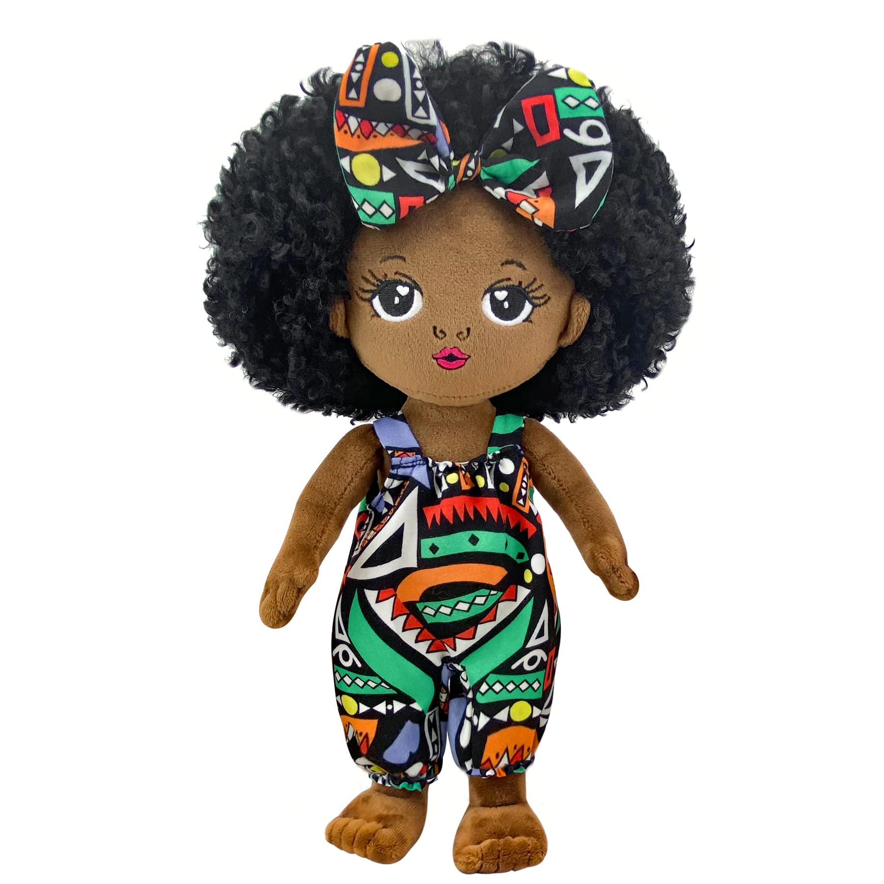 JUSTQUNSEEN Black Baby Dolls African American Doll Black Dolls 12'', Baby Dolls for 3 Year Old Girls,Soft Doll for Girls Stuffed Plush Doll for Girl