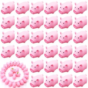 200 pcs rubber pig bath toy bulk tiny pig toys float and squeak pig toy pink piggy bathtub toys for baby shower halloween christmas birthday party supplies, 2.25 x 1.5 x 1.5 inch