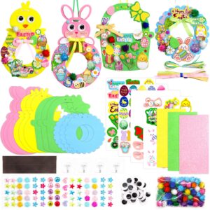 easter crafts for kids ages 4-12 foam magnet craft bunny chicks basket wreath activities for front door decorations decor stickers kit diy tree ornaments 12 sets cutouts rabbit party favors