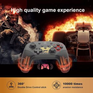 GAME'NIR WING PATTERN Wireless Switch Controller Support NFC Amiibo, Ergonomic Switch Pro Controller for Switch/Switch Lite/Switch OLED with Dual Motor, Gyro Axis, Turbo Function, 5 Level Vibration