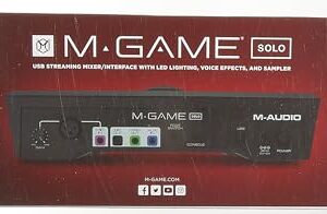 M-Game Solo USB Audio Interface Mixer for Streaming and Gaming with XLR Microphone in, Optical in, Voice FX, Sampler, Lights and Software