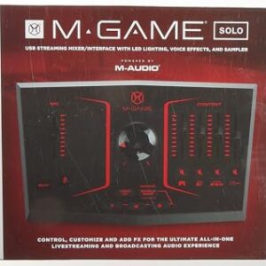 M-Game Solo USB Audio Interface Mixer for Streaming and Gaming with XLR Microphone in, Optical in, Voice FX, Sampler, Lights and Software