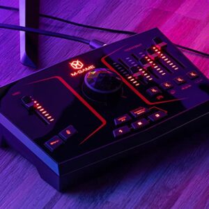 M-Game Solo USB Audio Interface Mixer for Streaming and Gaming with XLR Microphone in, Optical in, Voice FX, Sampler, Lights and Software