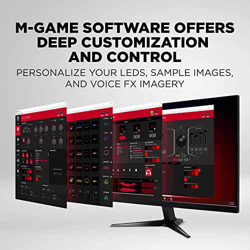 M-Game Solo USB Audio Interface Mixer for Streaming and Gaming with XLR Microphone in, Optical in, Voice FX, Sampler, Lights and Software