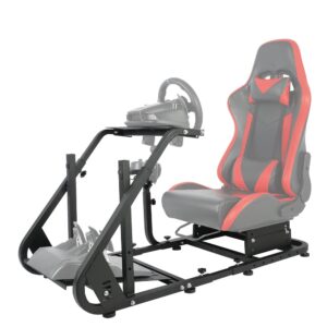 supllueer racing simulator cockpit mountable monitor stand adjustable fit for logitech, fanatec,thrustmaster, g923 g29 g920 t300 sim racing cockpit, no steering wheel pedal tv seat