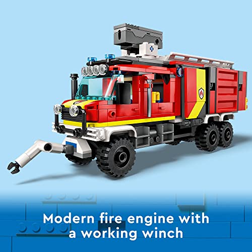 LEGO City Fire Command Unit 60374, Rescue Fire Engine Toy Set, Ultramodern Truck with Land and Air Drones, Emergency Vehicle Toys for Kids Ages 6 Plus