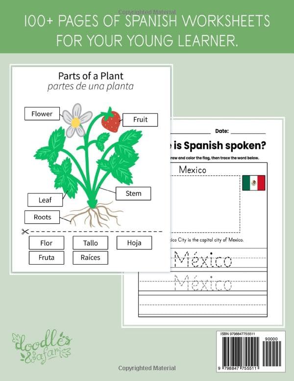 Montessori Spanish Workbook: Bilingual Language Materials for Kids Age 3+ | Science, Social Studies, Geography, Art and Handwriting Practice learning in Spanish (Learning Spanish Workbooks)