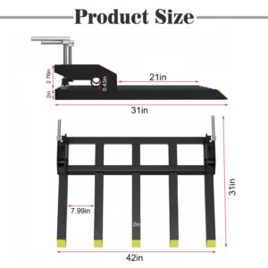 Clamp-on Debris Fork Attaches to a 48" Tractor Bucket to Clean up Fallen Limbs, Debris, or Yard Wwaste.