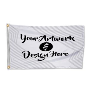 bannerbuzz custom rectangle flag, polyester fabric, multi purpose outdoor indoor use, pole pocket or metal grommets option - flag only (size:- 8' w x 5' h, double side printing)