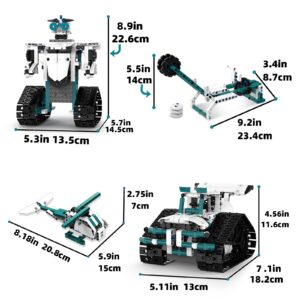 Suplanet STEM Robot Toys for 8-14, 12 in 1 Remote Control Robot Toys for Kids, Programmable Building Robot Kit Birthday Present for Science Educational(469 Pcs)