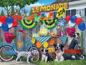 buffalo games - sergio/art beats studio - lemonade pups - 750 piece jigsaw puzzle for adults challenging puzzle perfect for game nights - finished puzzle size is 24.00 x 18.00