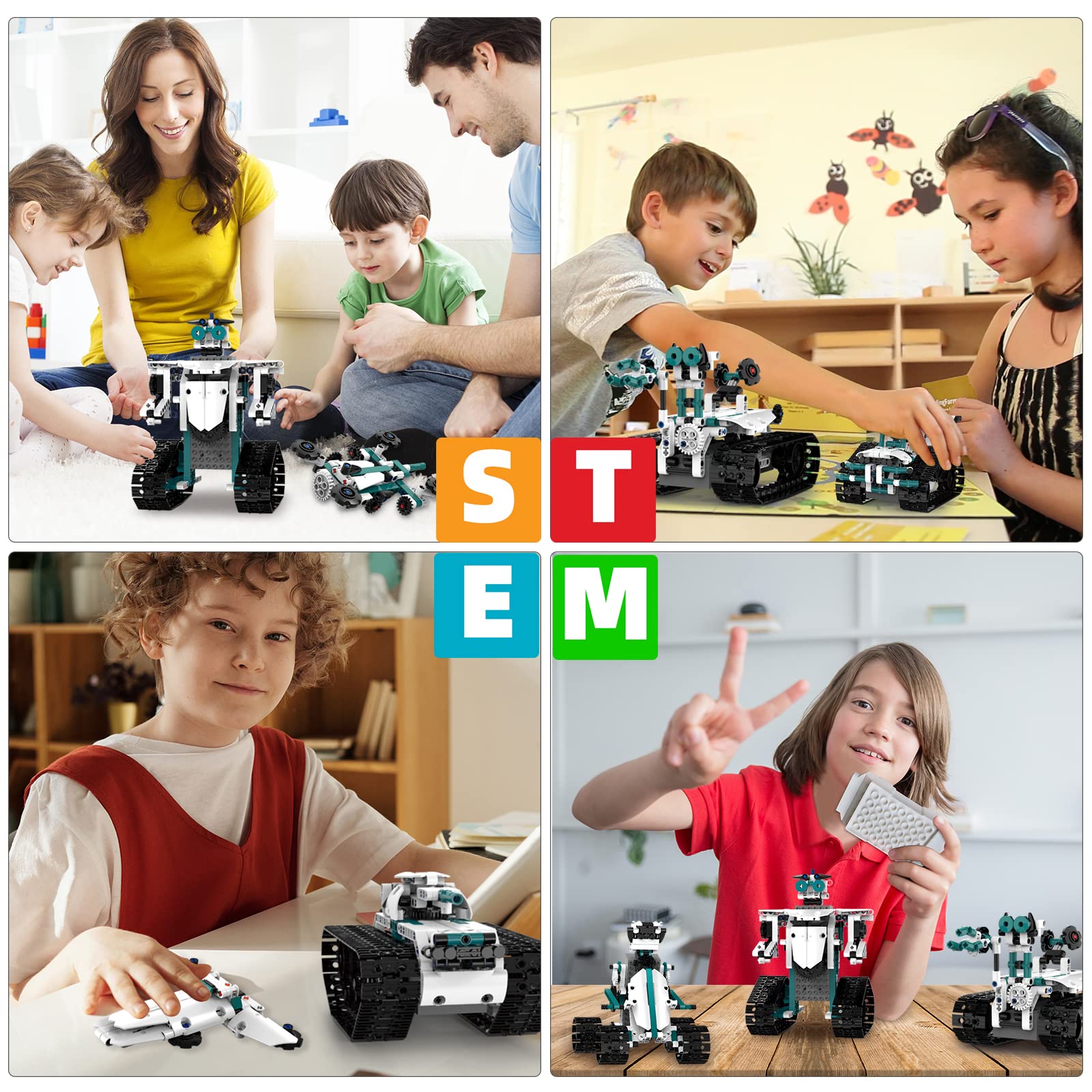 Suplanet STEM Robot Toys for 8-14, 12 in 1 Remote Control Robot Toys for Kids, Programmable Building Robot Kit Birthday Present for Science Educational(469 Pcs)