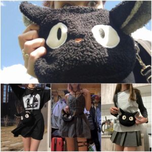 Lefe Liee cute cat purse for girls, kawaii plush anime crossbody bag, cat themed gifts for girls, mini novelty toddler purse for teen girls, teen girls trendy stuff, fluffy tote bag