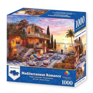 Majestic by Springbok - Mediterranean Romance 1000 Piece Jigsaw Puzzle for Adults - Escape in a Romantic Scene of a Warm Sunset on The Mediterranean Coast