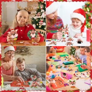 Yinder 48 Pcs Christmas Craft Kit Bulk Christmas Arts and Crafts DIY Christmas Tree Ornament Kit Make Your Own Xmas Tree Ornaments Self Adhesive Sticker Sheets for Xmas Tree(Christmas Reindeer)