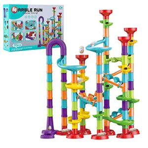 Marble Run for Kids Ages 4-8 - Maze Game DIY Educational Playset Birthday Gift for Ages 3+,Track Pipe Building Blocks Glass Marbles for Kids Birth Day Preschool, Toys for 3 Year Old Boys Christmas