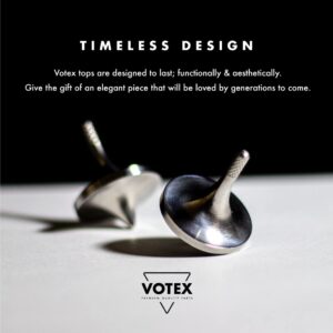 Votex - Made in USA - Timeless Spin CNC Stainless Steel Metal Spinning Top