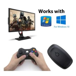 Wireless USB Gaming Receiver Adapter for Microsoft Xbox 360 Controllers, Desktop PC Laptop Gaming Adapter for Windows PC