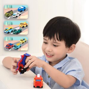 Anti-Reverse Car Toy Set, 2022 New Reverse Car Toy Set, Transforming Toys Car, Children's Creative Mini Transforming Car, 2-in-1 Flip Transformation Cars Toys Convert Two Forms in 3 Seconds (B)