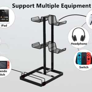 Construction elements made of metal, Namely, Supports, Headset & Controller Organizer for PS5/ PS4/ Xbox Series/One X/S/Nintendo Switch Controller & Headset Stand,Gaming Accessories Display Rack,Black