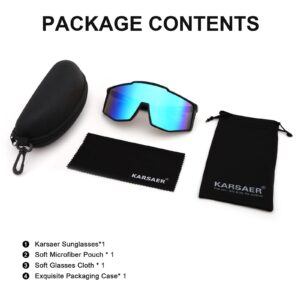 Karsaer Vision Sports Sunglasses Wraparound Glasses 80s Visor Shield Baseball Sunglasses for Youth Kids Teens Boys Girls 8-16