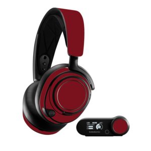 mightyskins skin compatible with steelseries arctis nova pro - solid burgundy | protective, durable, and unique vinyl decal wrap cover | easy to apply, remove, and change styles | made in the usa