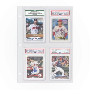 graded card slab binder pages for storage & display, compatible with 40 psa, bgs, bccg, cgc graded sports cards, also fit one-touch magnetic card holders, 10 pages (card & case not include)