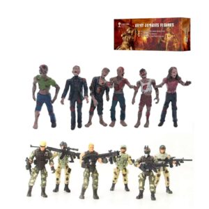 livelyou army men and zombie action figure toys realistic battle scene zombie toys playset collections christmas halloween toys gifts decoration for boys adults kids (12pcs) (green)