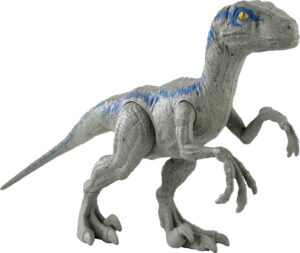 mattel jurassic world toys large basic velociraptor blue