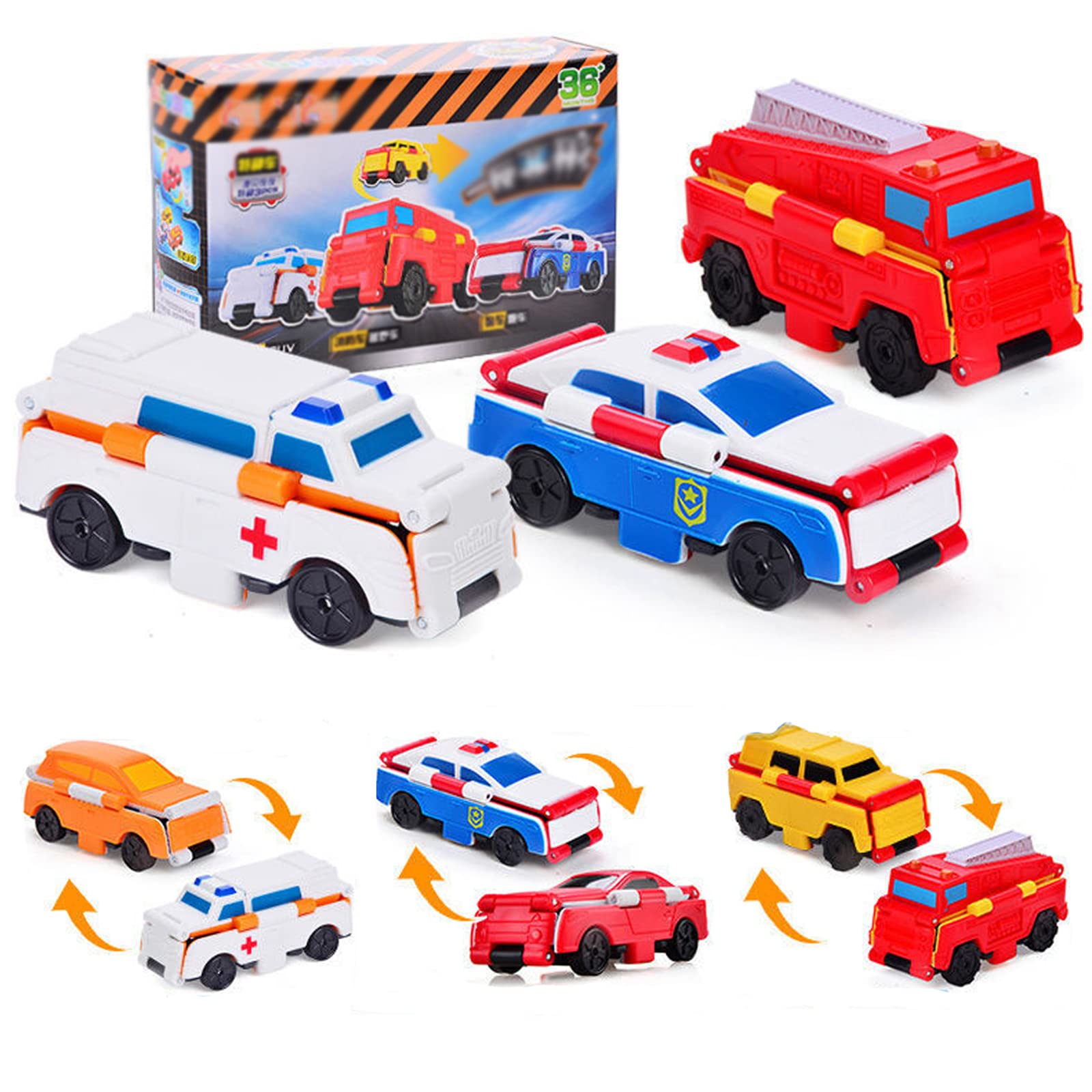 Anti-Reverse Car Toy Set, 2022 New Reverse Car Toy Set, Transforming Toys Car, Children's Creative Mini Transforming Car, 2-in-1 Flip Transformation Cars Toys Convert Two Forms in 3 Seconds (B)