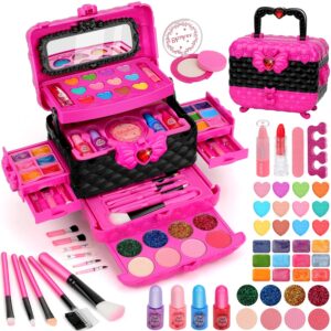 kids makeup kit girl toys - washable makeup kit for kids real make up set little girls makeup for kids children princess toddlers christmas birthday gift presents toys for girls 3 4 5 6 7 8 year old