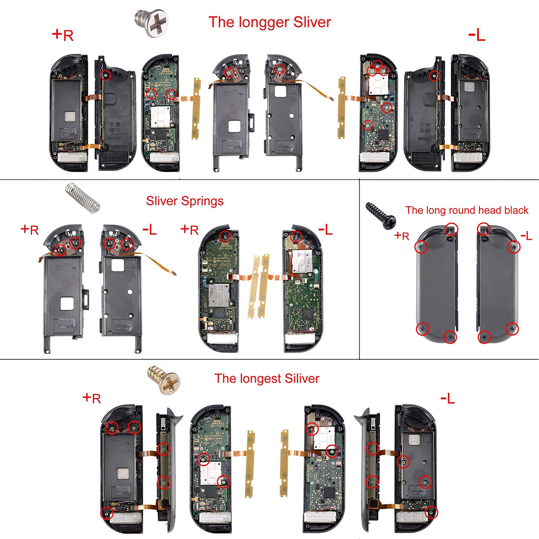 eXtremeRate Clear Red Front Back Plate for Nintendo Switch Console, NS Joycon Handheld Controller Housing with Full Set Buttons, Replacement Shell for Nintendo Switch - Switch NOT Included