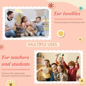 Leitee 6 Pcs DIY Mini Wooden Maracas Rattles Egg Shaker Kids Musical Party Favor Baby Shaker Sand Hammer Toy, Assorted Designs, Maracas for Kids, Party Favor