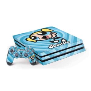 skinit decal gaming skin compatible with ps4 pro console and controller bundle - officially licensed warner bros bubbles blue hearts design