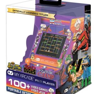 MY ARCADE Data East Hits Pico Player - Game for Kids and Adults, 3.75" Fully Playable Portable Tiny Arcade Machine with 108 Retro Games, 2" Screen Color Display, Battery Powered, Purple, Small