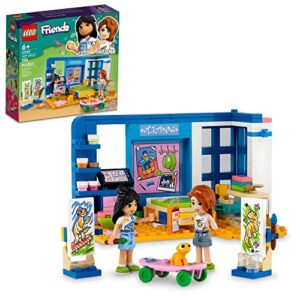 lego friends liann's room 41739, art-themed bedroom playset with liann & autumn mini-dolls, collectible toy for girls and boys 6 plus years old