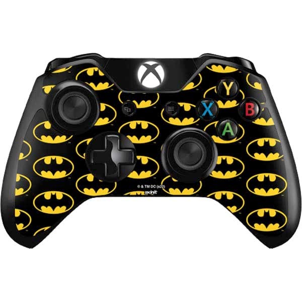 Skinit Decal Gaming Skin Compatible with Xbox One Controller - Officially Licensed Warner Bros Batman Logo Pattern Design