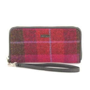 mucros weavers womens red plaid irish tweed wallet