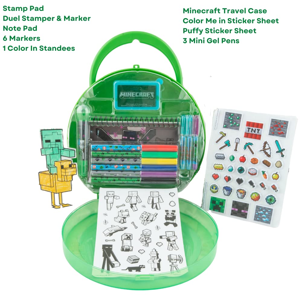 Minecraft Coloring & Sticker Activity Set for Kids with Travel Carrying Case