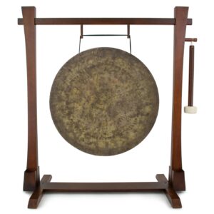 28" chinese gongs on the spirit guide gong stand - 28" atlantis gong. includes gong, stand, & mallet/great for end tables, dressers, & meditation nooks