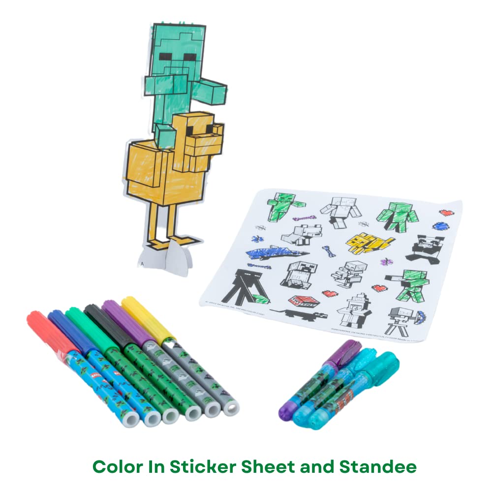 Minecraft Coloring & Sticker Activity Set for Kids with Travel Carrying Case