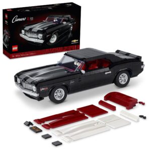 lego icons chevrolet camaro z28 10304, customizable classic car replica model building kit, 1969 vintage american muscle car, great gift idea for teens and adults