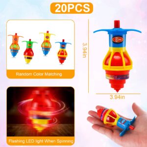 20PCS Starhig Light Up Spinning Tops for Kids, LED Light Up Flashing Spinning Tops，Gyroscope Novelty Bulk Toys Party Favors