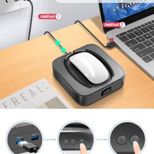 meatanty 100% Undetectable USB Mouse Jiggler with Timer and Physical Mouse Mover Moves Mouse Randomly, Automatic Mouse Mover with ON/Off Button and Display, Driver-Free, Plug-and-Play Keeps PC Awake