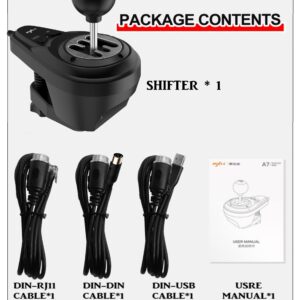 PXN A7 Shifter, 6 +1 Shifter with Handbrake Button and Shift Button for High&Low Gear Universal Shifter for PC(A7)