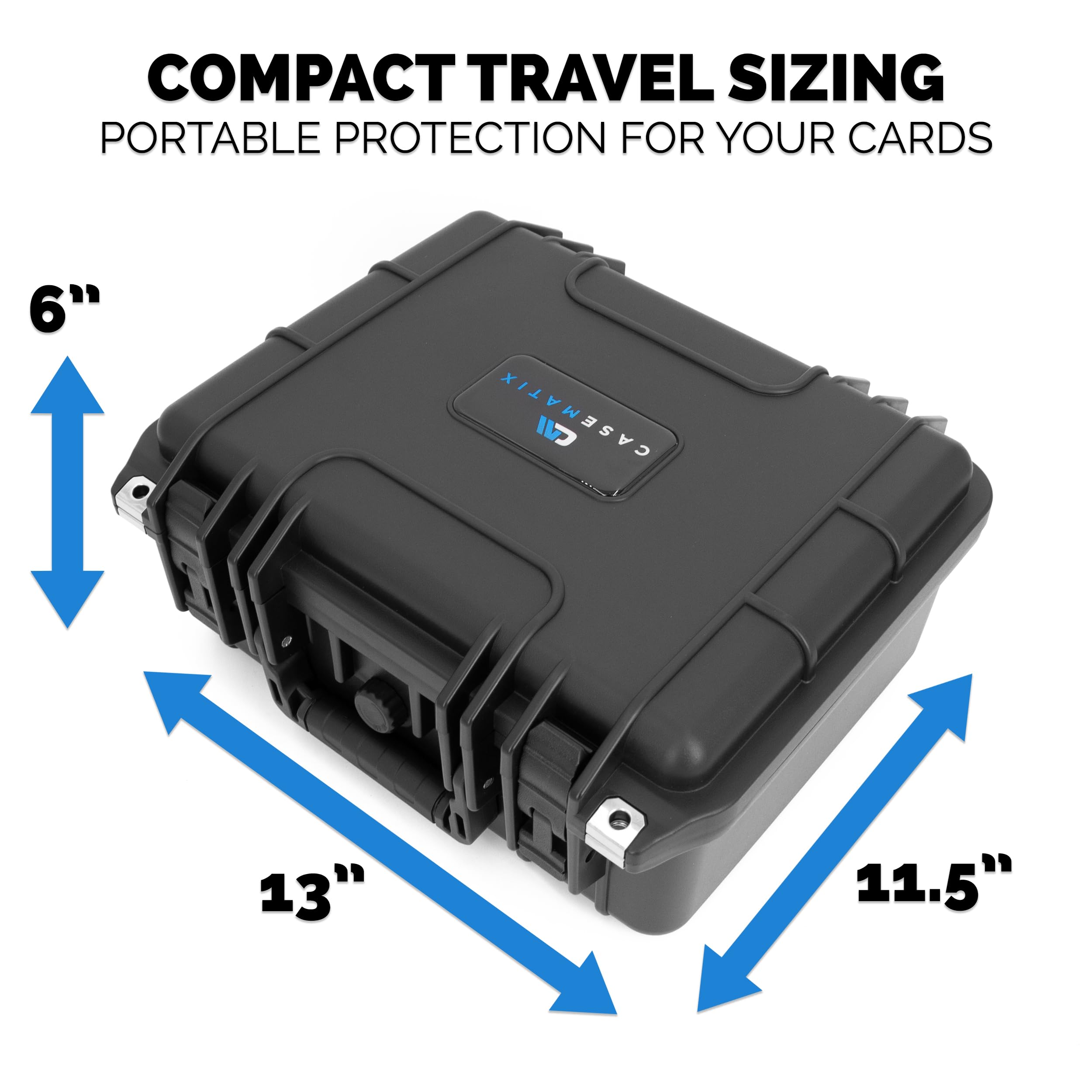 CASEMATIX Top Loader Card Storage Case for Trading Cards Fits 315 3" x 4" 35pt Toploaders Case or 65 One Touch Card Holders, Hard Shell Toploader Storage Box With 9 Precut Card Case Dividers