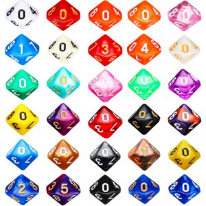 Skylety 200 Pieces Polyhedral Dice Sets with Black Pouch Compatible with RPG MTG Tabletop Role Playing Table Games Multi Colored Assortment (10 Sided Style)