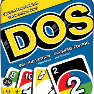 Mattel Games DOS Card Game Second Edition, Family Travel Game with Updated Rules for Kids & Adults in Storage Tin