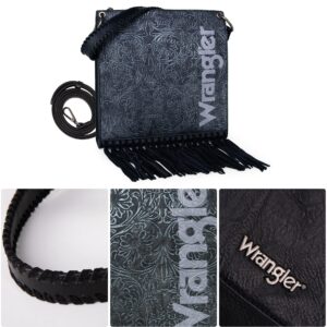 Wrangler Western Shoulder Bag Tooling Purses for Women with Crossbody Strap B2B-WG45G-918-BK