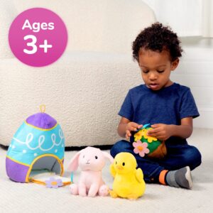 PREXTEX Easter Egg Stuffed Animals Plushie with Toy Accessories - Zip Up Small Toys with Storage | Kids Stuffed Animal Dolls, Baby Gift Bag, Party Favor, Birthday Gift Set | Baby Boy & Girl Age 3-5+